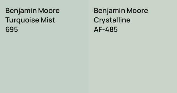 Benjamin Moore Turquoise Mist vs. Benjamin Moore Crystalline comparison