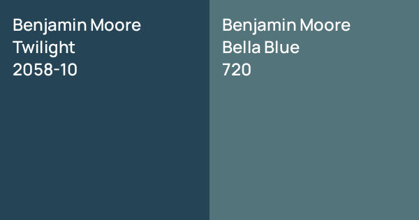 Benjamin Moore Twilight vs. Benjamin Moore Bella Blue comparison
