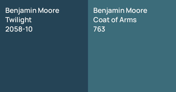 Benjamin Moore Twilight vs. Benjamin Moore Coat of Arms comparison