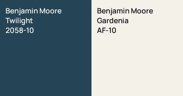 Benjamin Moore Twilight vs. Benjamin Moore Gardenia comparison
