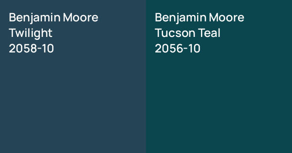 Benjamin Moore Twilight vs. Benjamin Moore Tucson Teal comparison