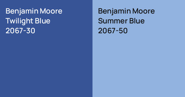 Benjamin Moore Twilight Blue vs. Benjamin Moore Summer Blue comparison
