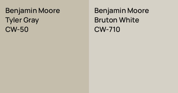Benjamin Moore Tyler Gray vs. Benjamin Moore Bruton White comparison