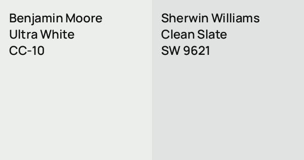 Benjamin Moore Ultra White vs. Sherwin Williams Clean Slate comparison
