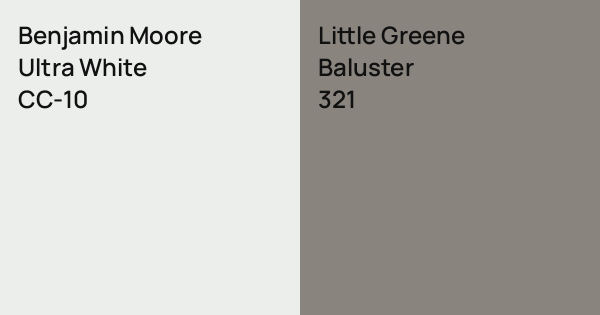 Benjamin Moore Ultra White vs. Little Greene Baluster comparison