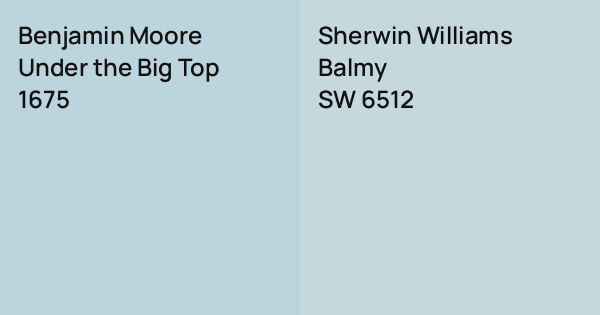 Benjamin Moore Under the Big Top vs. Sherwin Williams Balmy comparison
