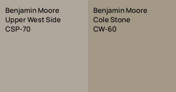 Benjamin Moore Upper West Side vs. Benjamin Moore Cole Stone comparison