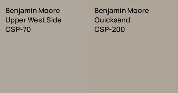 Benjamin Moore Upper West Side vs. Benjamin Moore Quicksand comparison