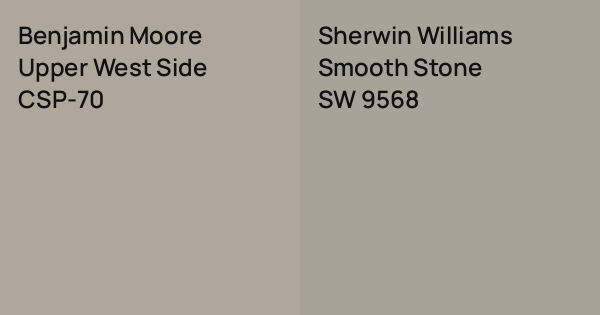 Benjamin Moore Upper West Side vs. Sherwin Williams Smooth Stone comparison
