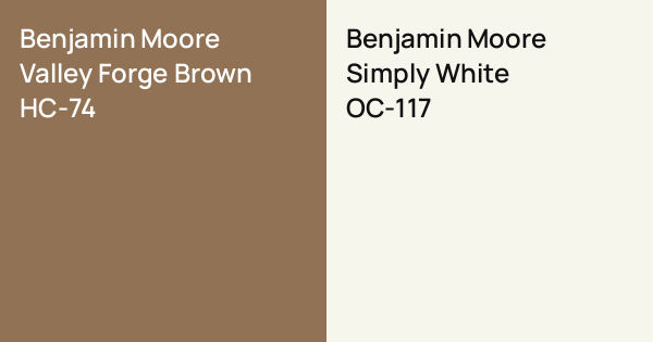 Benjamin Moore Valley Forge Brown vs. Benjamin Moore Simply White ...