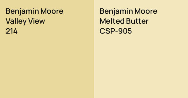 Benjamin Moore Valley View vs. Benjamin Moore Melted Butter comparison