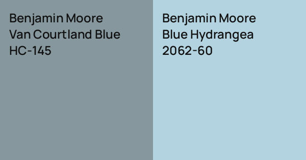 Benjamin Moore Van Courtland Blue vs. Benjamin Moore Blue Hydrangea ...