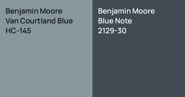 Benjamin Moore Van Courtland Blue vs. Benjamin Moore Blue Note comparison