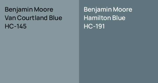 Benjamin Moore Van Courtland Blue vs. Benjamin Moore Hamilton Blue ...