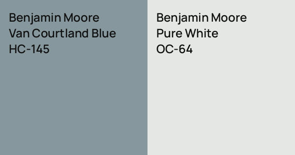 Benjamin Moore Van Courtland Blue vs. Benjamin Moore Pure White comparison