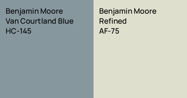 Benjamin Moore Van Courtland Blue vs. Benjamin Moore Refined comparison