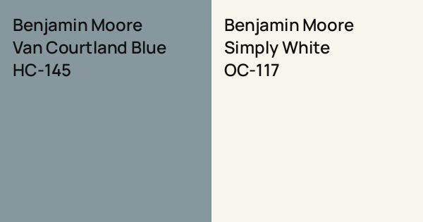 Benjamin Moore Van Courtland Blue vs. Benjamin Moore Simply White ...