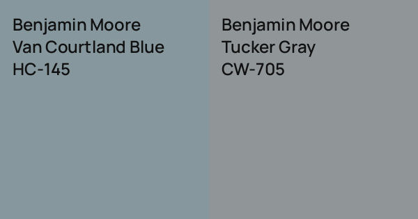 Benjamin Moore Van Courtland Blue vs. Benjamin Moore Tucker Gray comparison
