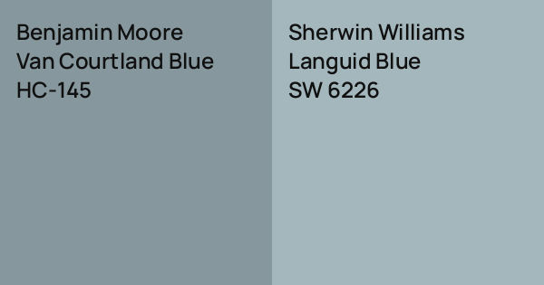 Benjamin Moore Van Courtland Blue vs. Sherwin Williams Languid Blue ...