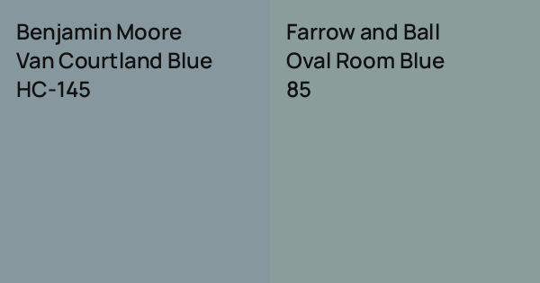 Benjamin Moore Van Courtland Blue vs. Farrow and Ball Oval Room Blue ...