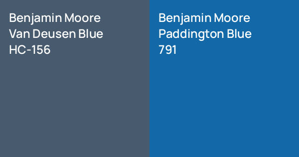 Benjamin Moore Van Deusen Blue vs. Benjamin Moore Paddington Blue ...