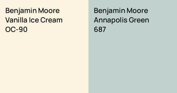 Benjamin Moore Vanilla Ice Cream vs. Benjamin Moore Annapolis Green ...