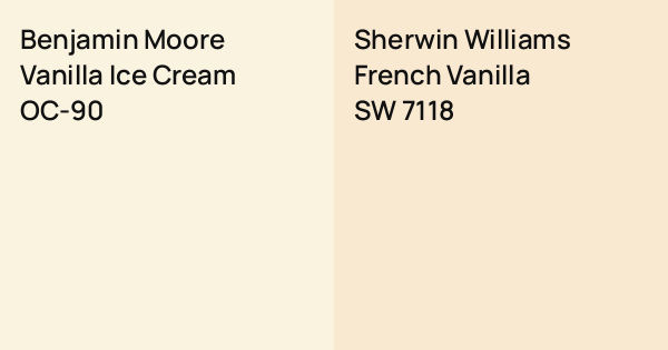 Benjamin Moore Vanilla Ice Cream vs. Sherwin Williams French Vanilla ...
