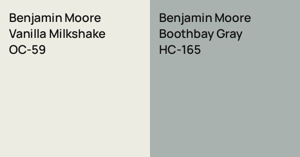 Benjamin Moore Vanilla Milkshake vs. Benjamin Moore Boothbay Gray ...