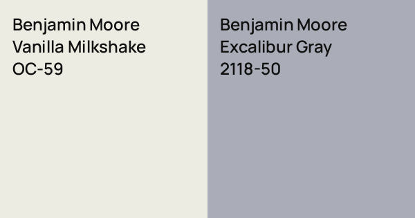 Benjamin Moore Vanilla Milkshake vs. Benjamin Moore Excalibur Gray ...