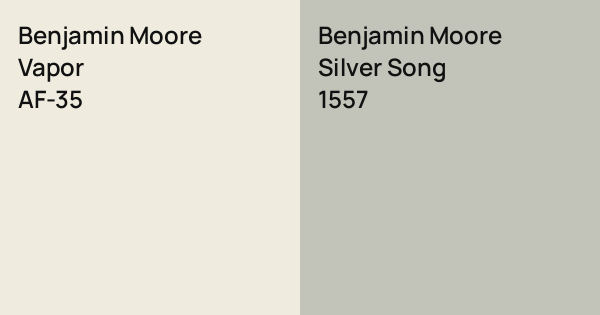 Benjamin Moore Vapor vs. Benjamin Moore Silver Song comparison