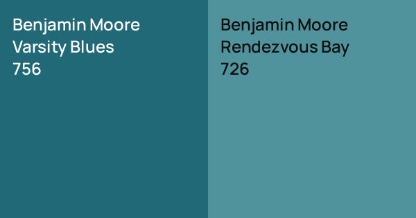 Benjamin Moore Varsity Blues vs. Benjamin Moore Rendezvous Bay comparison