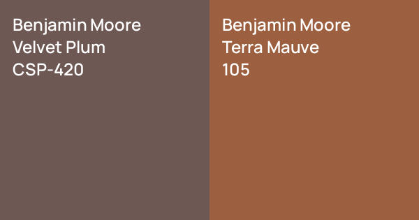 Benjamin Moore Velvet Plum vs. Benjamin Moore Terra Mauve comparison