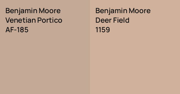 Benjamin Moore Venetian Portico vs. Benjamin Moore Deer Field comparison