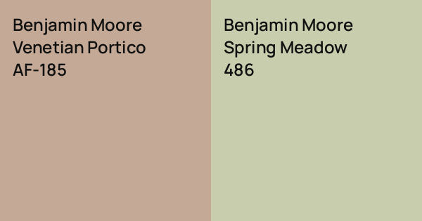 Benjamin Moore Venetian Portico vs. Benjamin Moore Spring Meadow comparison