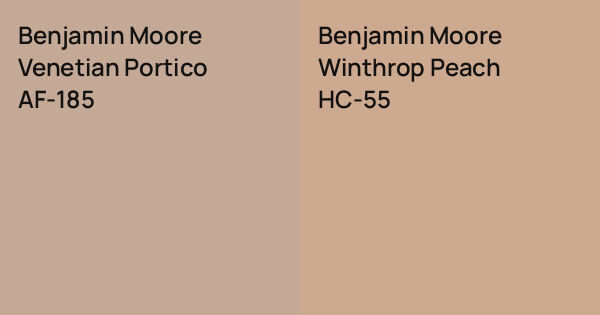 Benjamin Moore Venetian Portico vs. Benjamin Moore Winthrop Peach ...
