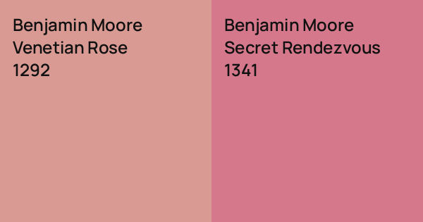 Benjamin Moore Venetian Rose vs. Benjamin Moore Secret Rendezvous ...