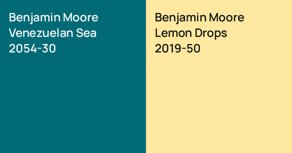 Benjamin Moore Venezuelan Sea vs. Benjamin Moore Lemon Drops comparison