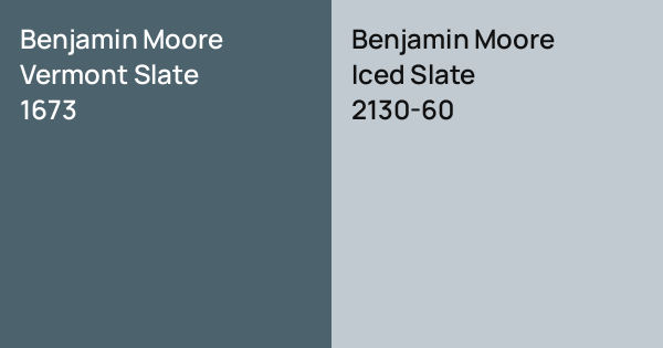 Benjamin Moore Vermont Slate vs. Benjamin Moore Iced Slate comparison