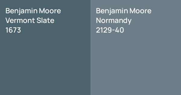 Benjamin Moore Vermont Slate vs. Benjamin Moore Normandy comparison