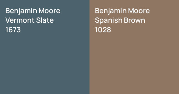 Benjamin Moore Vermont Slate vs. Benjamin Moore Spanish Brown comparison