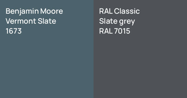 Benjamin Moore Vermont Slate vs. RAL Classic Slate grey comparison