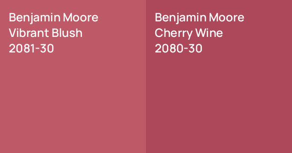 Benjamin Moore Vibrant Blush vs. Benjamin Moore Cherry Wine comparison