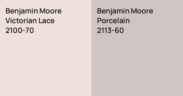 Benjamin Moore Victorian Lace vs. Benjamin Moore Porcelain comparison