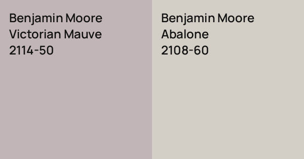Benjamin Moore Victorian Mauve vs. Benjamin Moore Abalone comparison