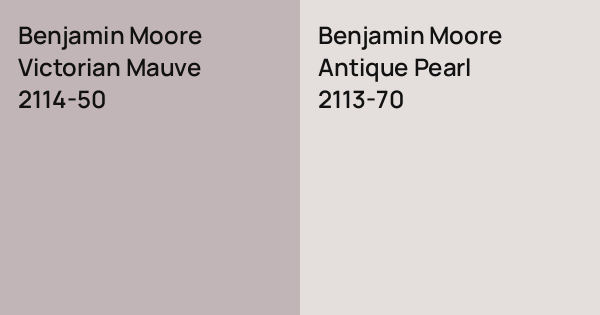 Benjamin Moore Victorian Mauve vs. Benjamin Moore Antique Pearl comparison