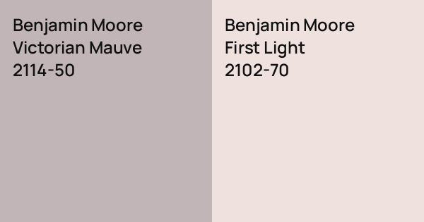 Benjamin Moore Victorian Mauve vs. Benjamin Moore First Light comparison