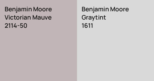 Benjamin Moore Victorian Mauve vs. Benjamin Moore Graytint comparison