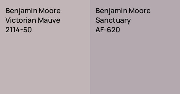 Benjamin Moore Victorian Mauve vs. Benjamin Moore Sanctuary comparison