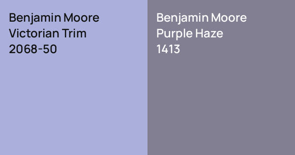 Benjamin Moore Victorian Trim vs. Benjamin Moore Purple Haze comparison