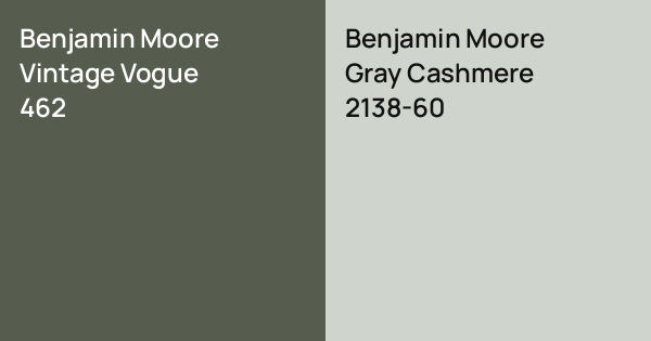 Benjamin Moore Vintage Vogue vs. Benjamin Moore Gray Cashmere comparison
